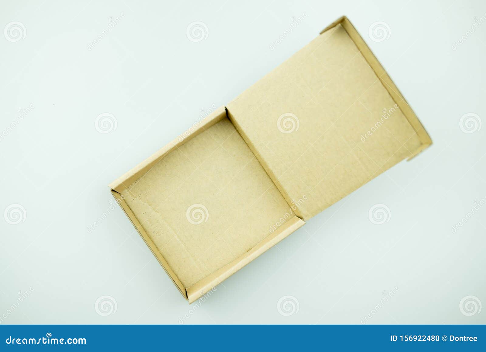 Open Empty Gift Box Made from Brown Paper Stock Photo - Image of send ...