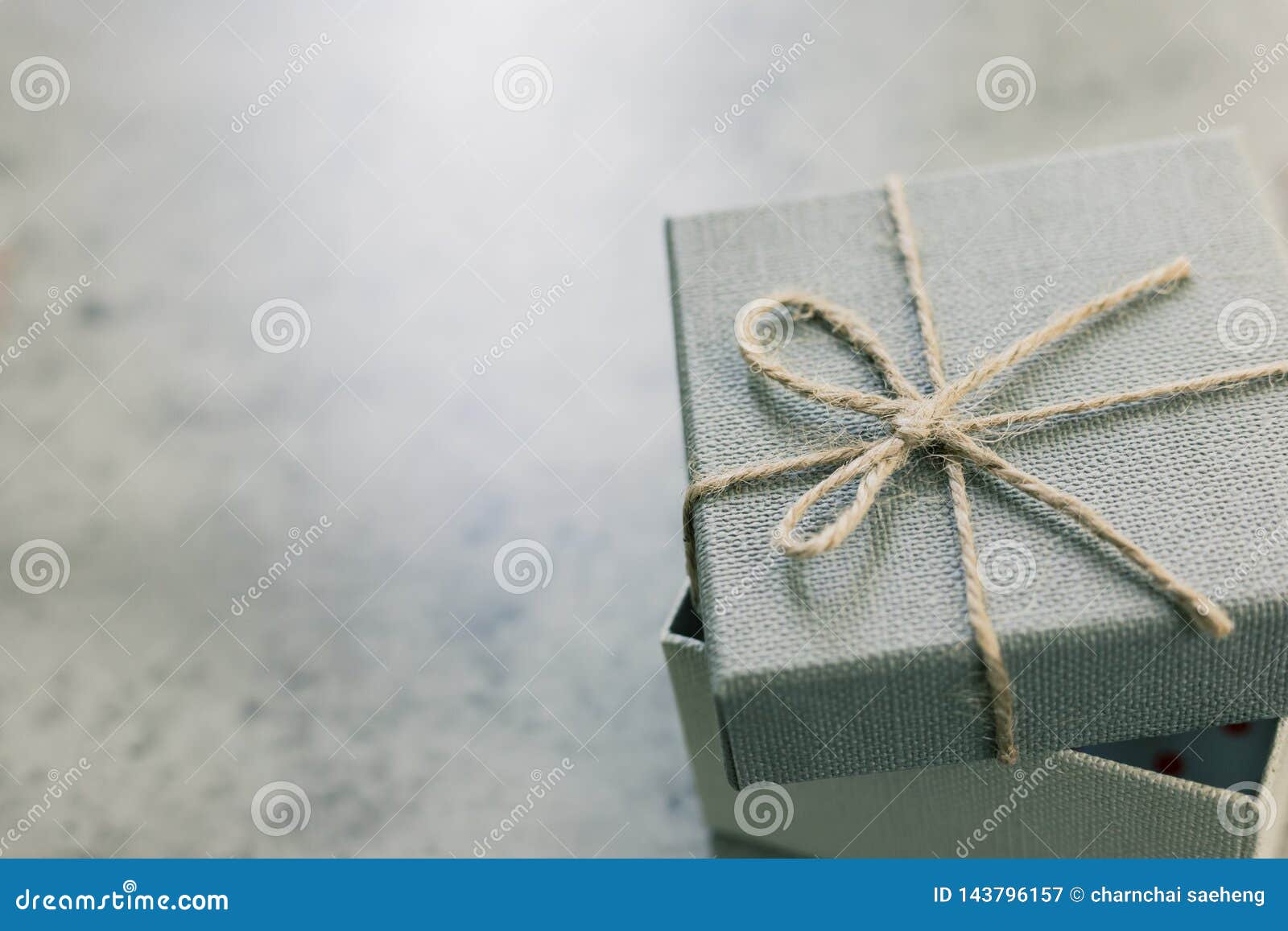 Open Empty Gift Box on Table. a Present on Holiday Stock Image - Image ...