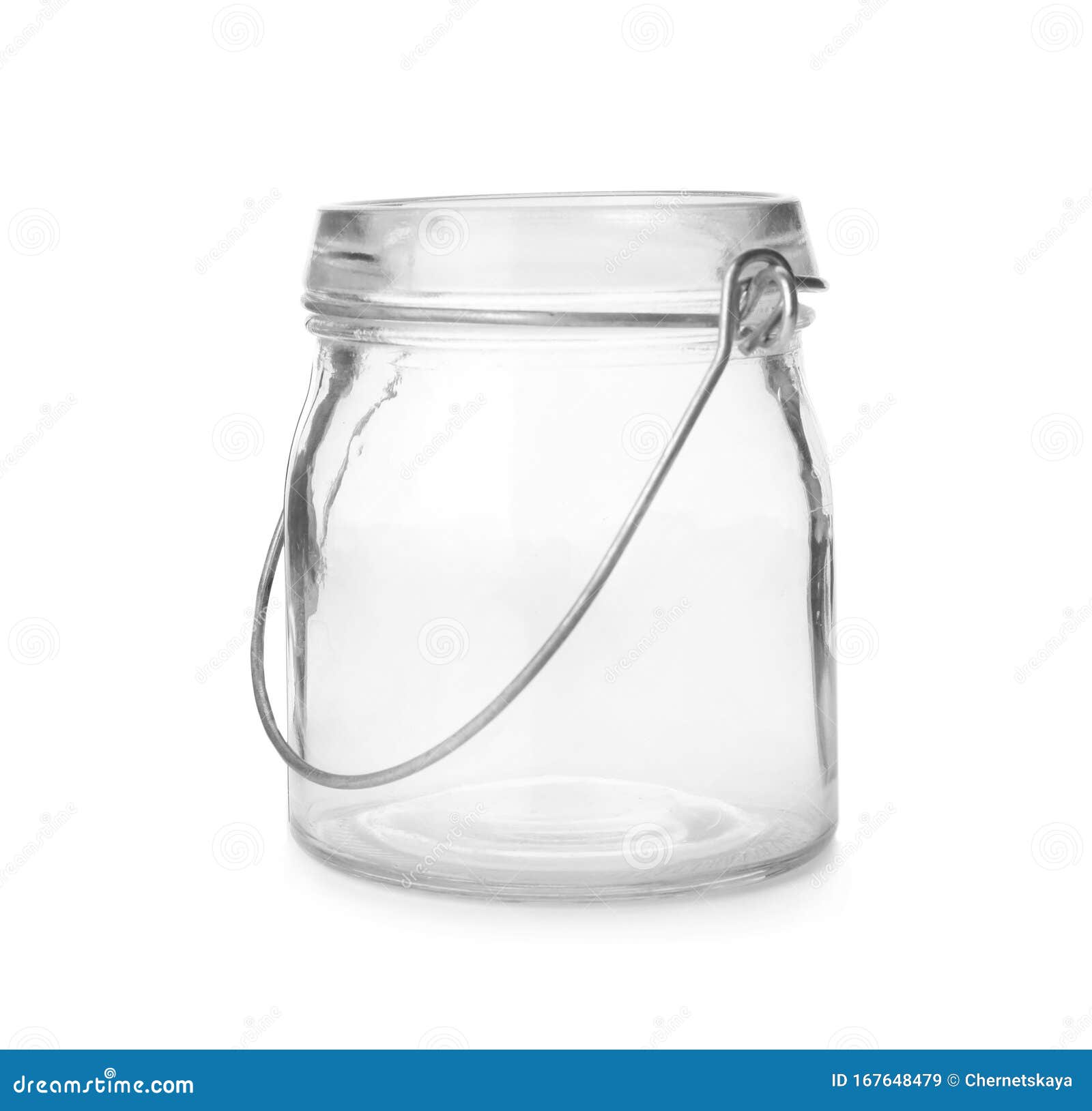 Open Empty Glass Jar Isolated Stock Image - Image of transparent ...