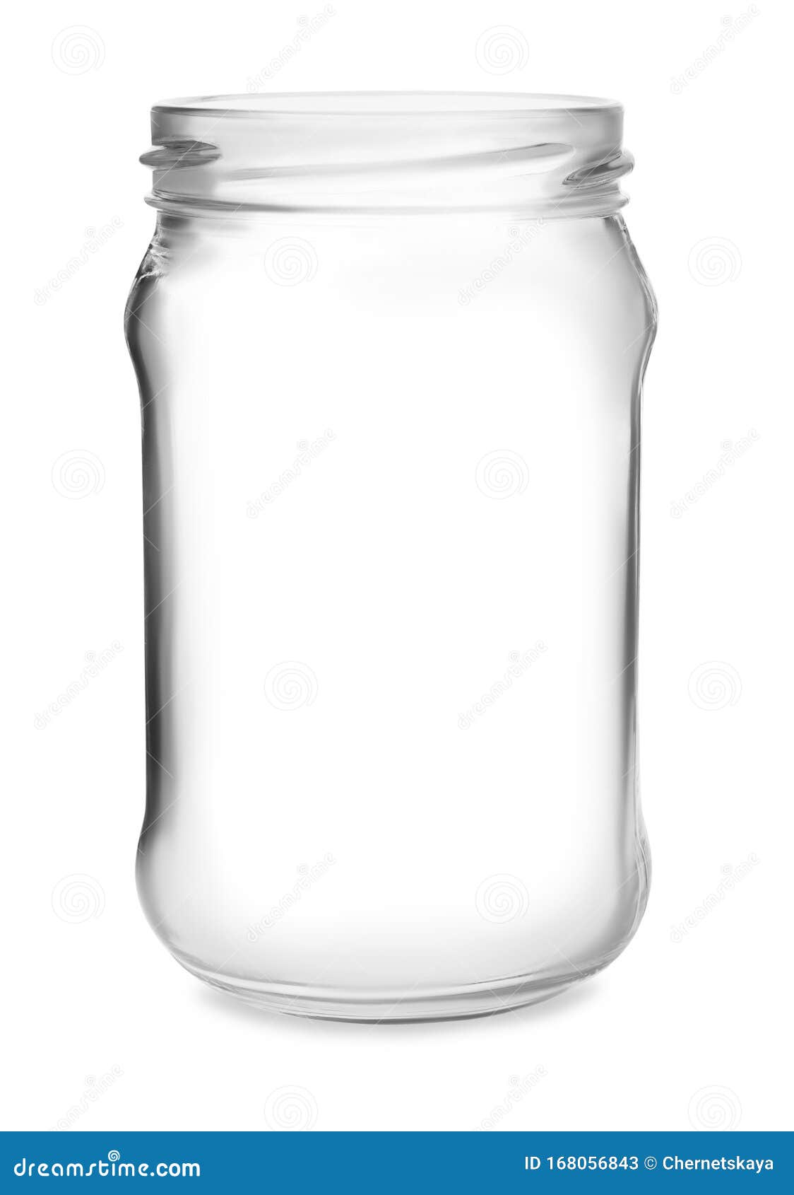 Open Empty Glass Jar Isolated Stock Image - Image of white, container ...