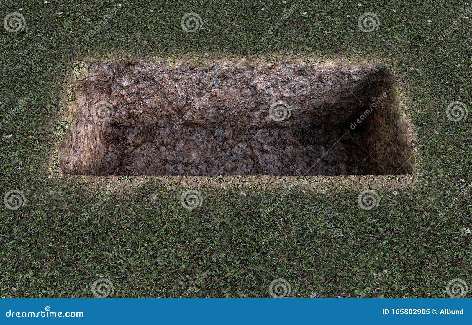 Open Empty Grave Hole stock illustration. Illustration of cavity ...
