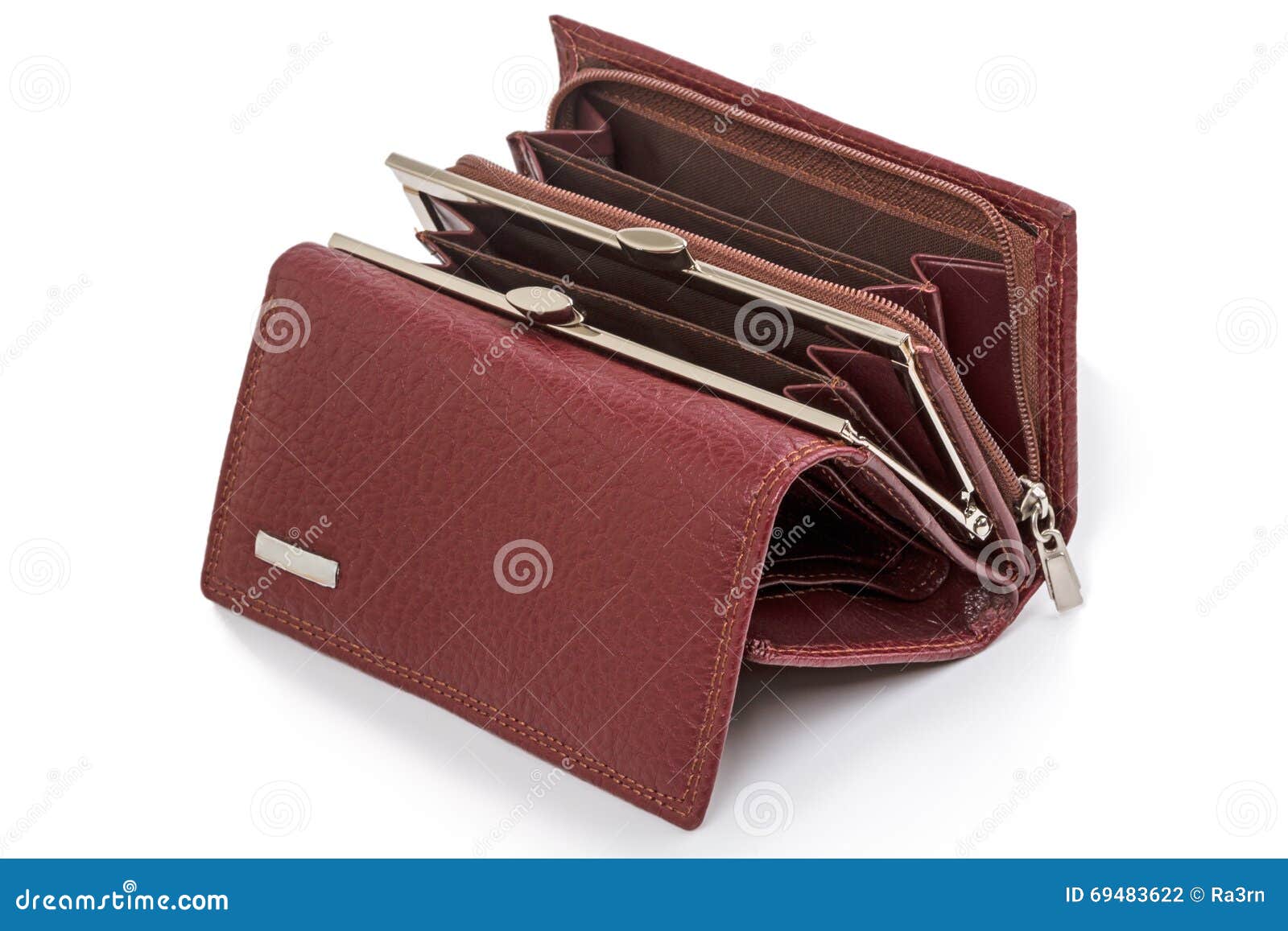 Open an Empty Leather Wallet Stock Photo - Image of white, stylish ...