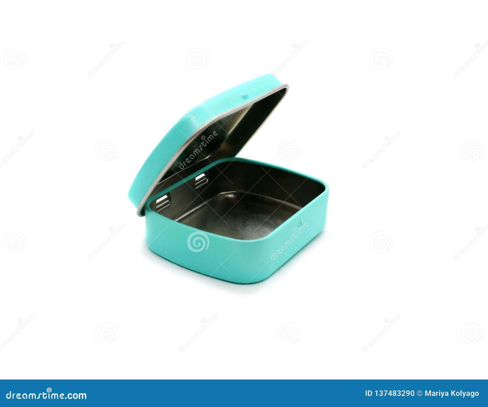 Open Empty Metal Box Isolated on White Background Stock Photo - Image ...