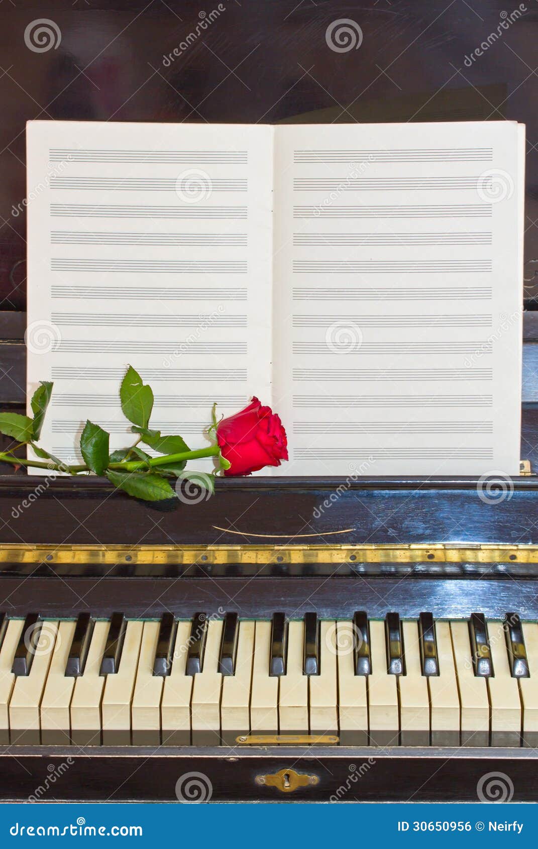 Open empty notes paper stock photo. Image of piano, creative - 30650956