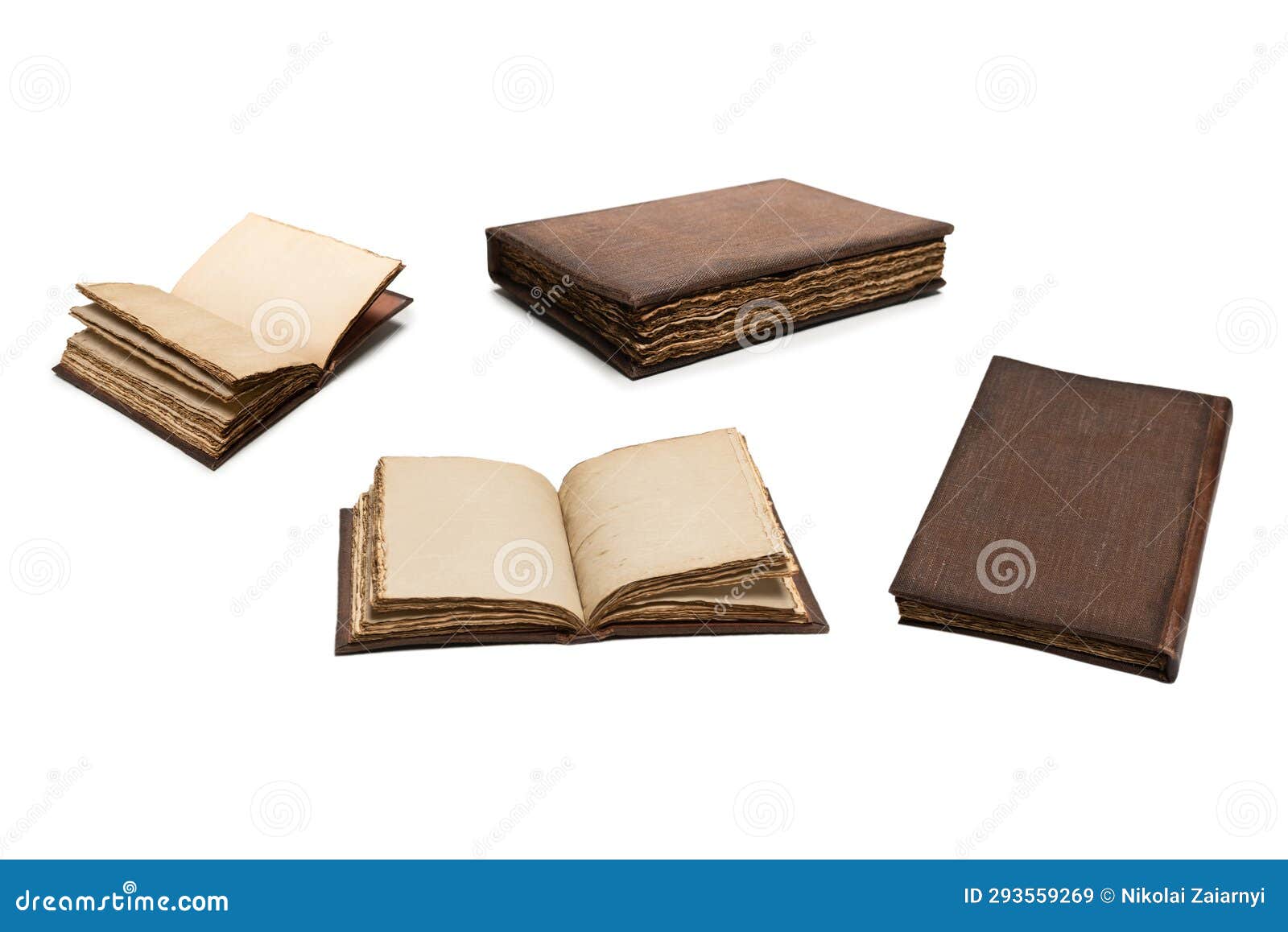 An Open Empty Old Notebook Isolated on a White Background Stock Image ...