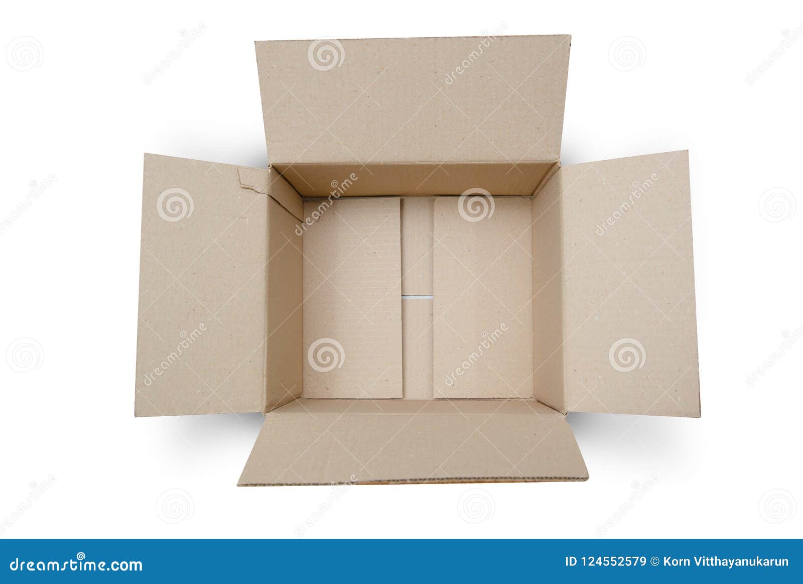 Open Empty Paper Box Isolated Stock Image - Image of brown, market ...