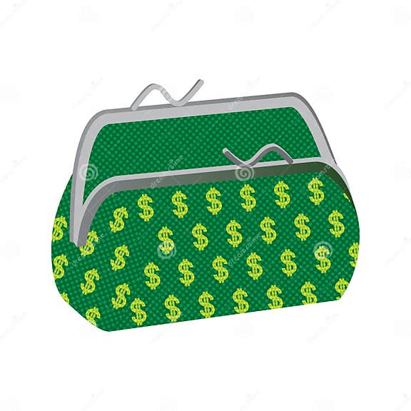 Open empty purse. stock vector. Illustration of luxury - 50398425