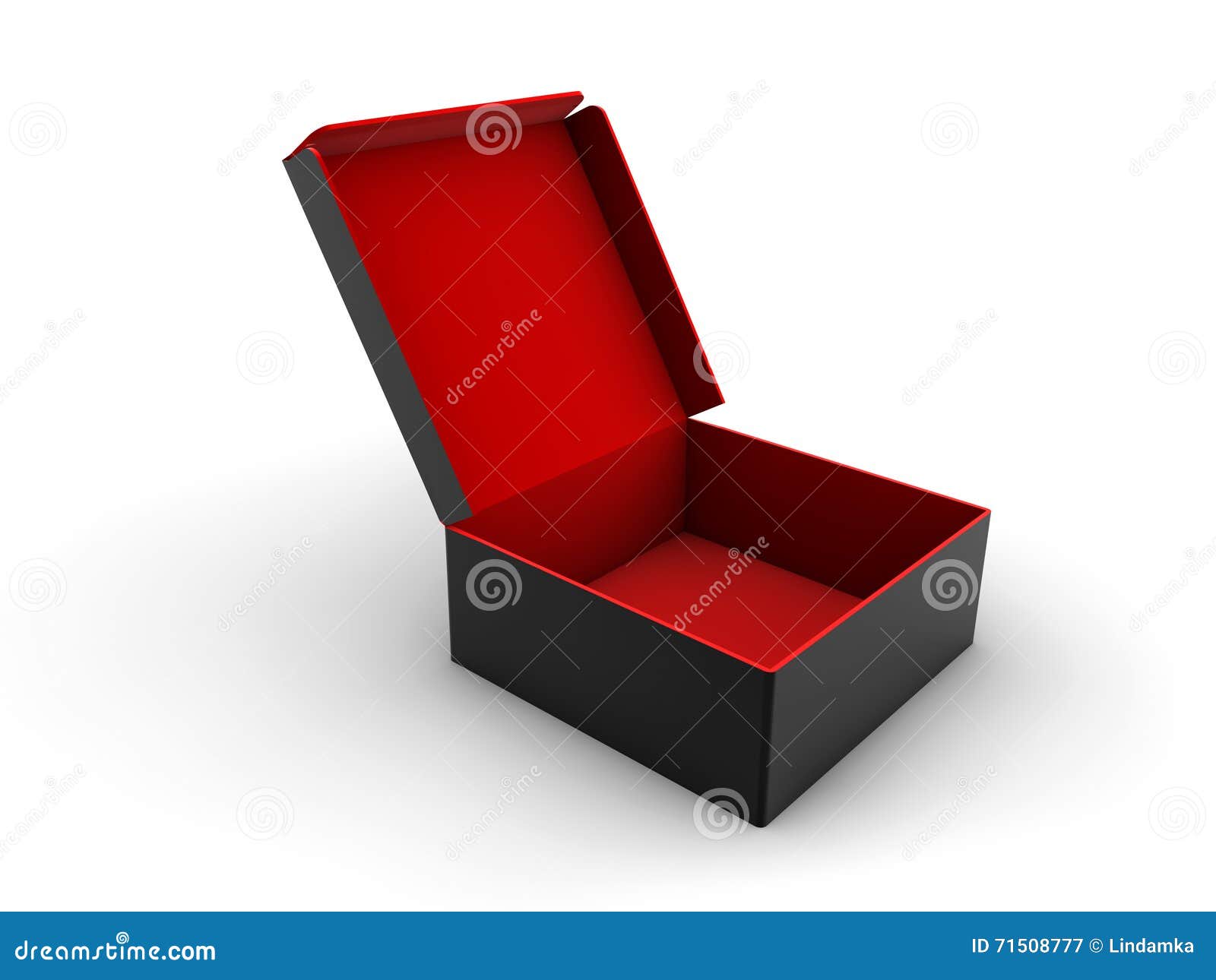 Open Empty Red and Black Box. Stock Illustration - Illustration of cube ...