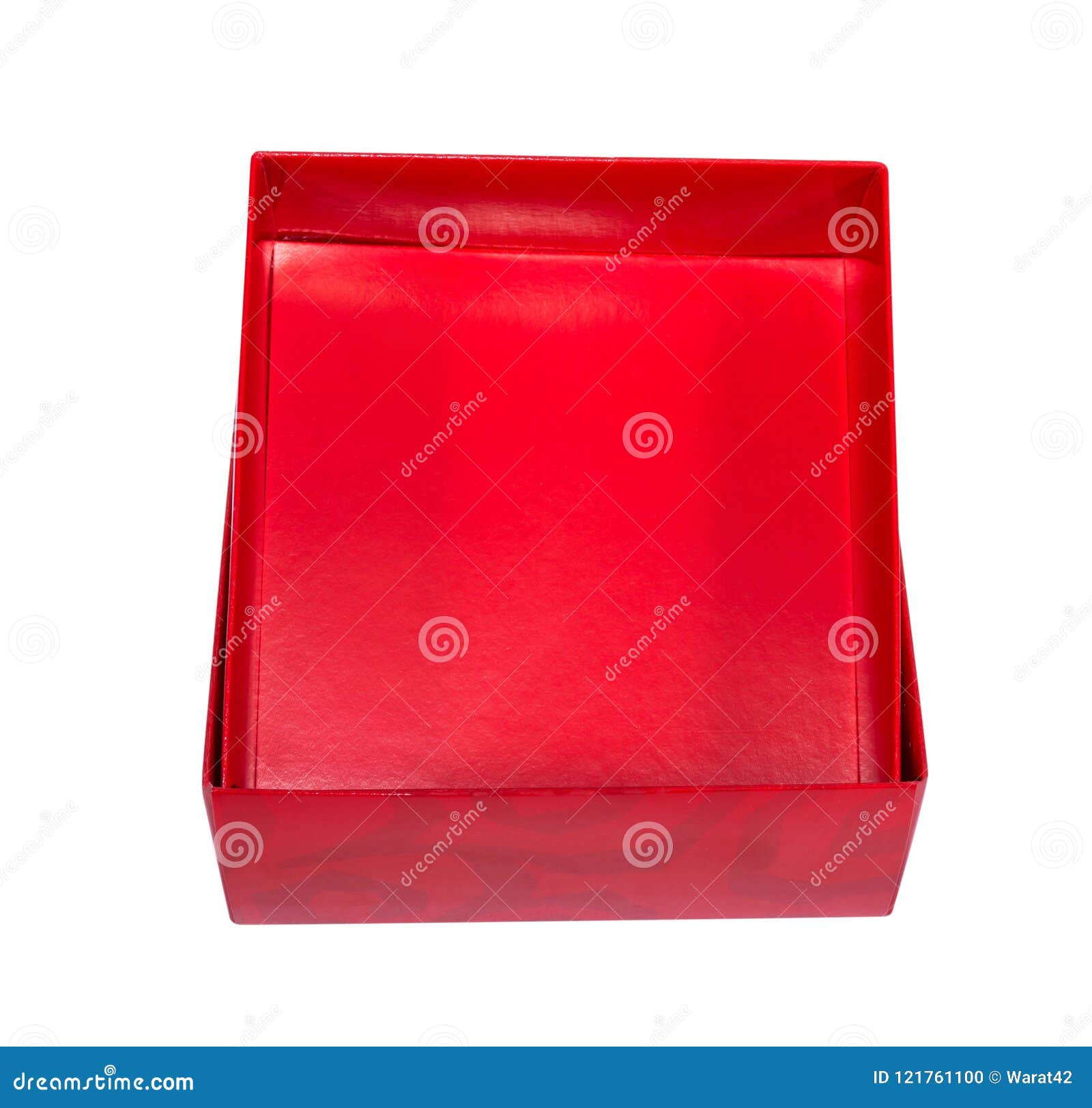 Open Empty Red Box Isolated on White,clipping Path Stock Photo - Image ...