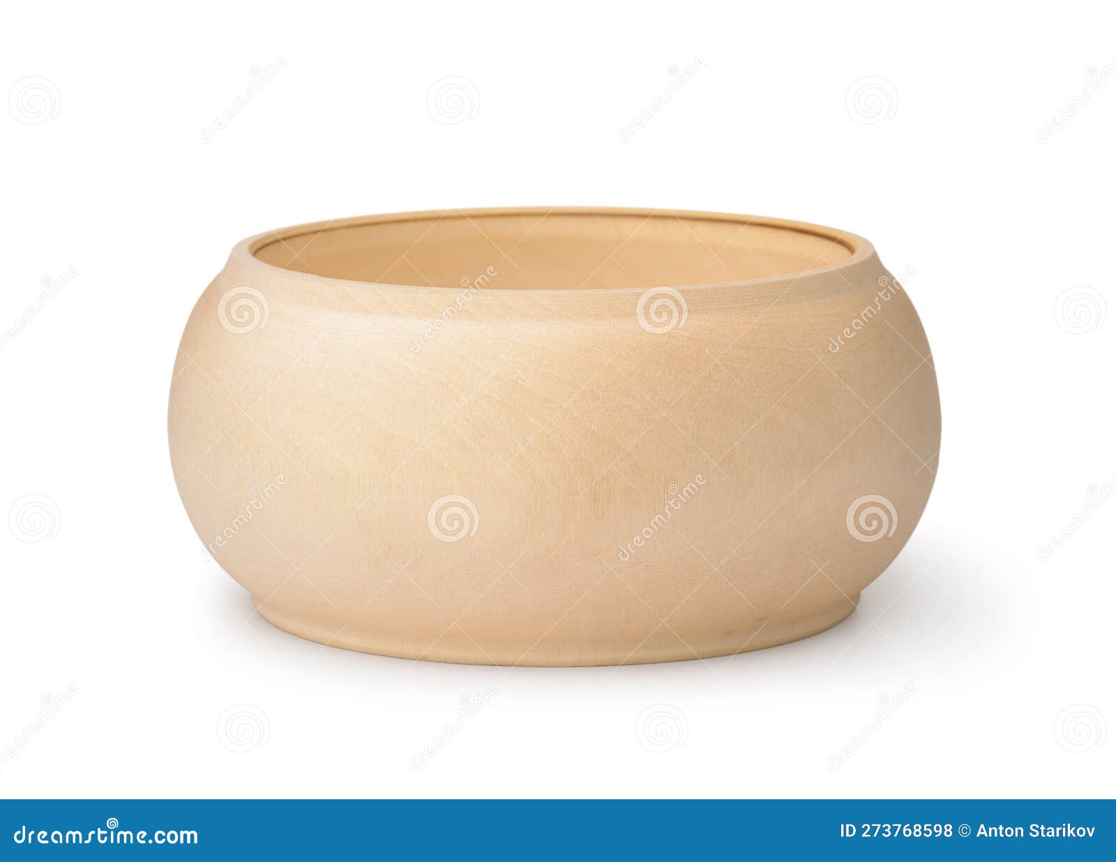 Open Empty Round Wooden Container Stock Photo - Image of utensil ...