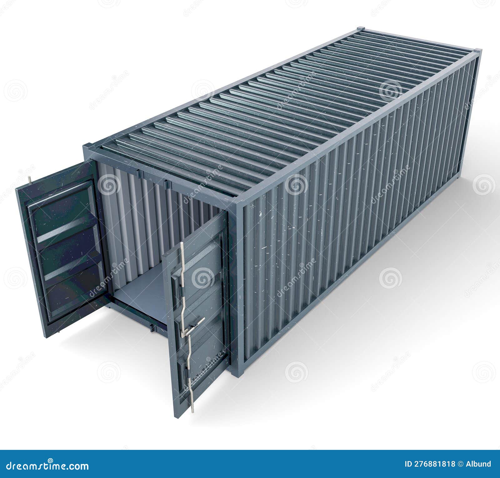 Open Empty Shipping Container Stock Illustration - Illustration of ...