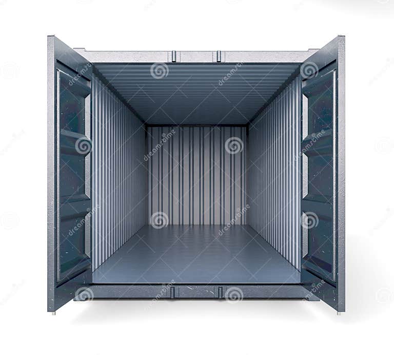 Open Empty Shipping Container Stock Illustration - Illustration of shot ...
