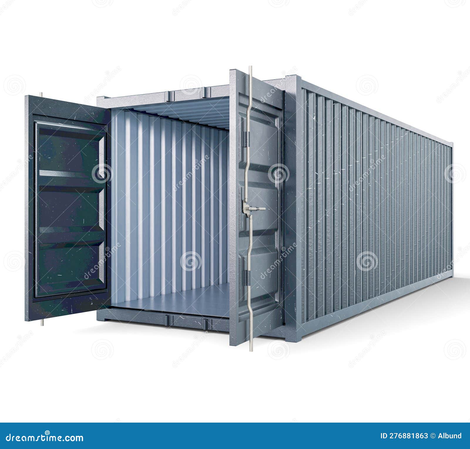 Open Empty Shipping Container Stock Illustration - Illustration of shot ...