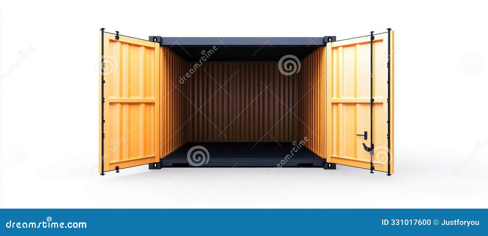 Open Empty Shipping Container on White Background Stock Illustration ...