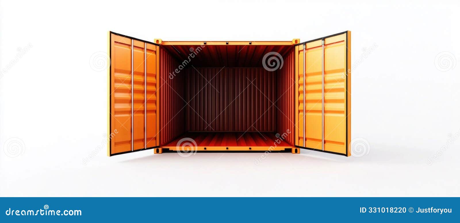 Open Empty Shipping Container on White Background Stock Illustration ...