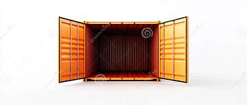Open Empty Shipping Container on White Background Stock Illustration ...