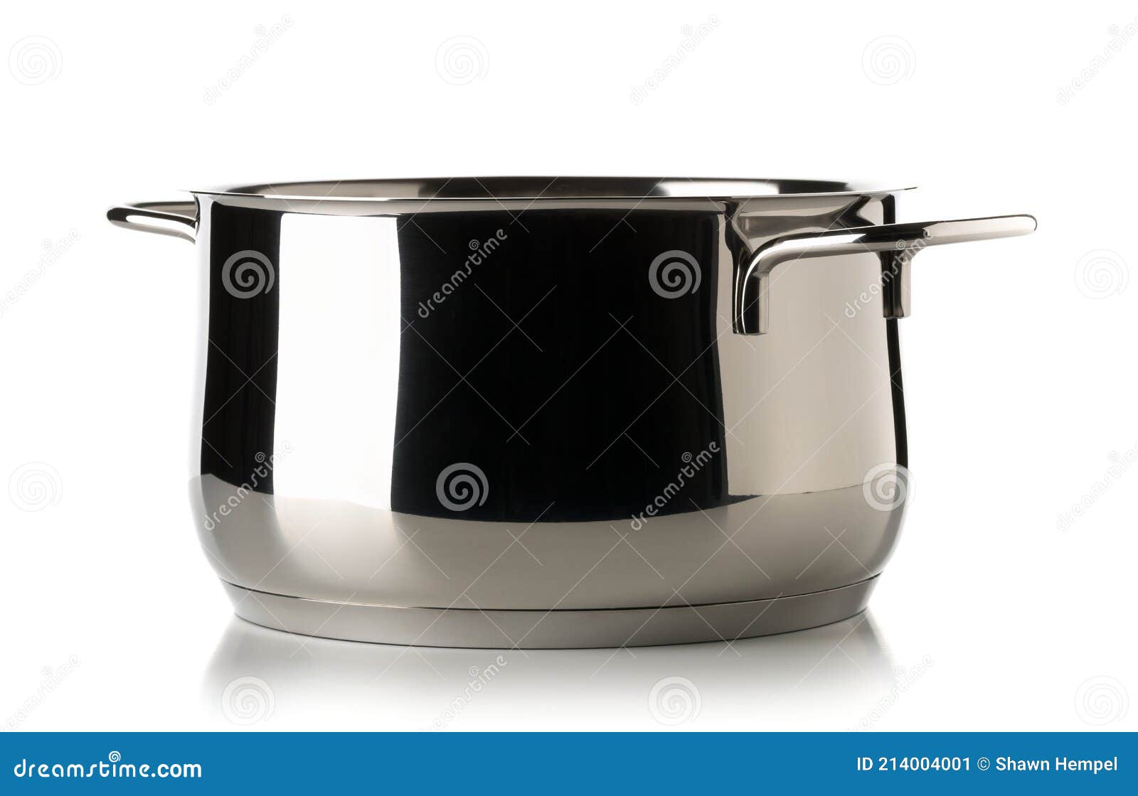 Open, Empty Stainless Steel Cooking Pot Over White Background, Cooking ...