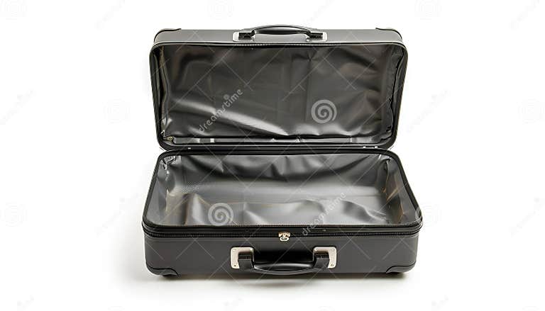 Open Empty Suitcase for Travelling Isolated on White Stock Photo ...