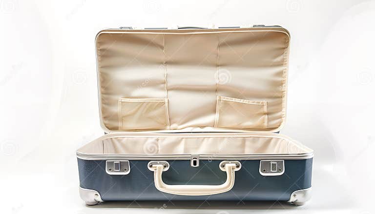 Open Empty Suitcase for Travelling Isolated on White Stock Photo ...