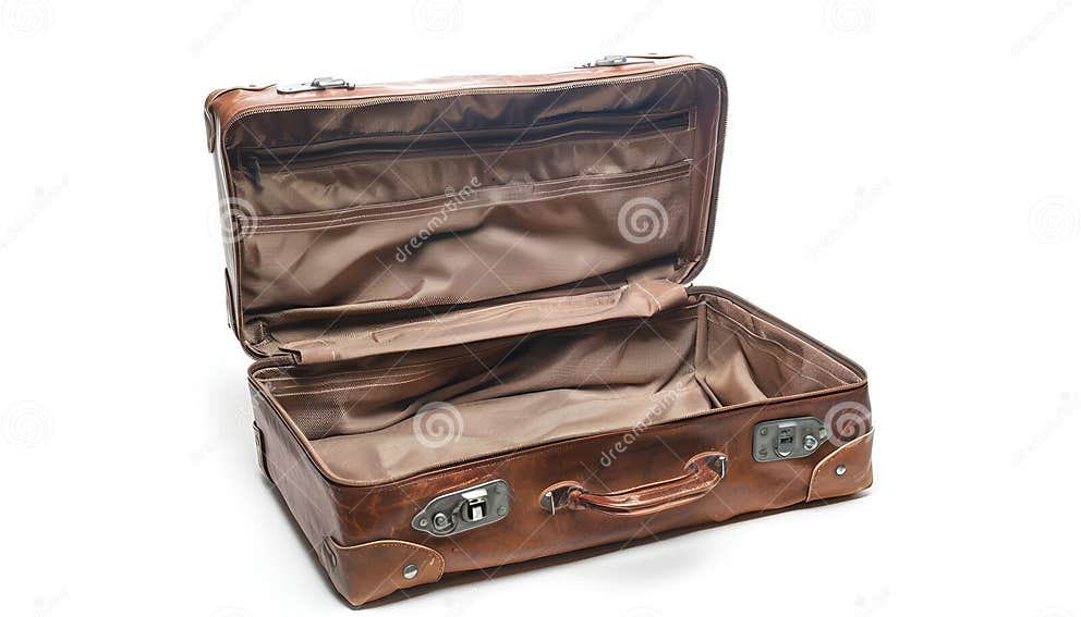 Open Empty Suitcase for Travelling Isolated on White Stock Image ...