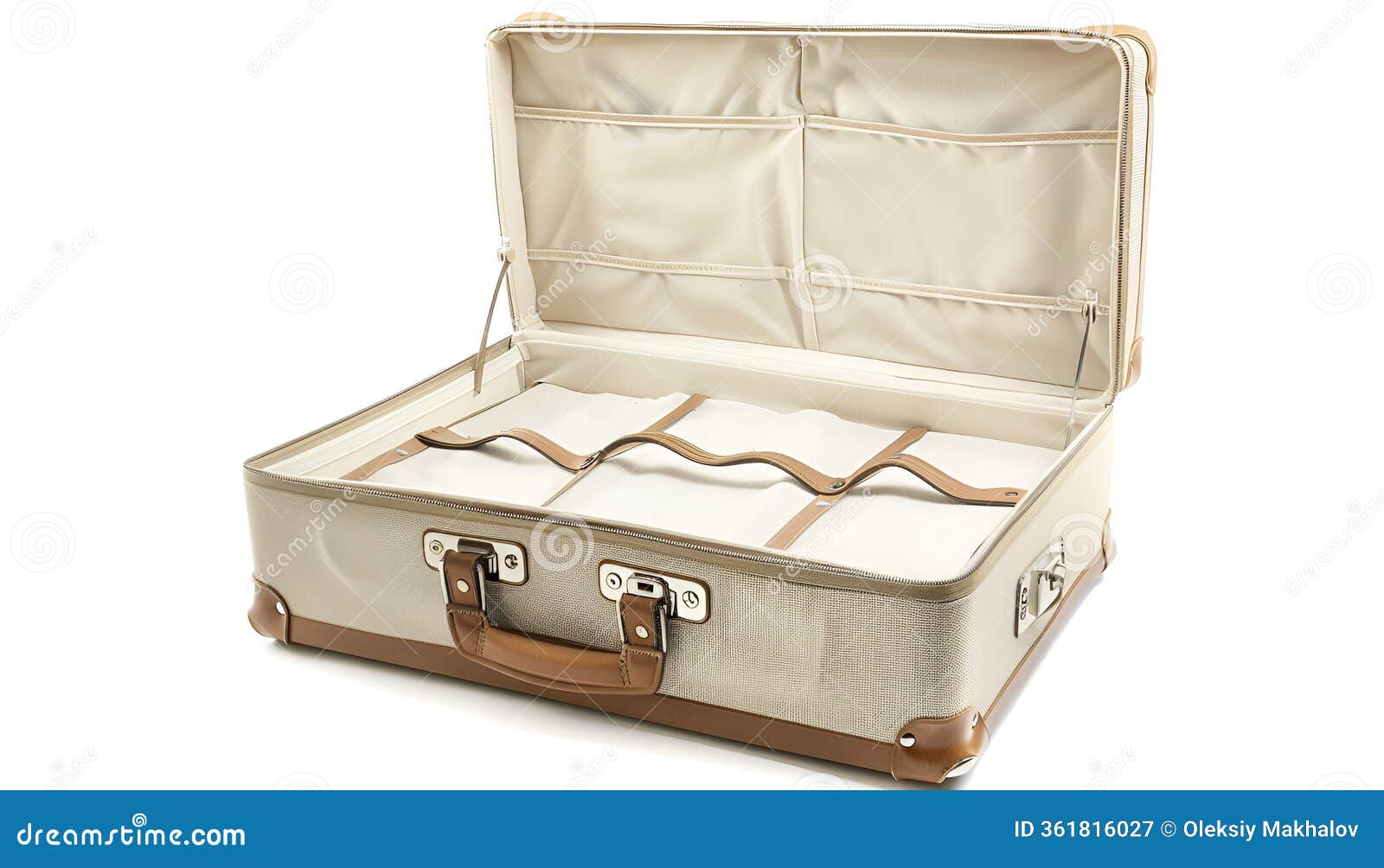 Open Empty Suitcase for Travelling Isolated on White Stock Image ...