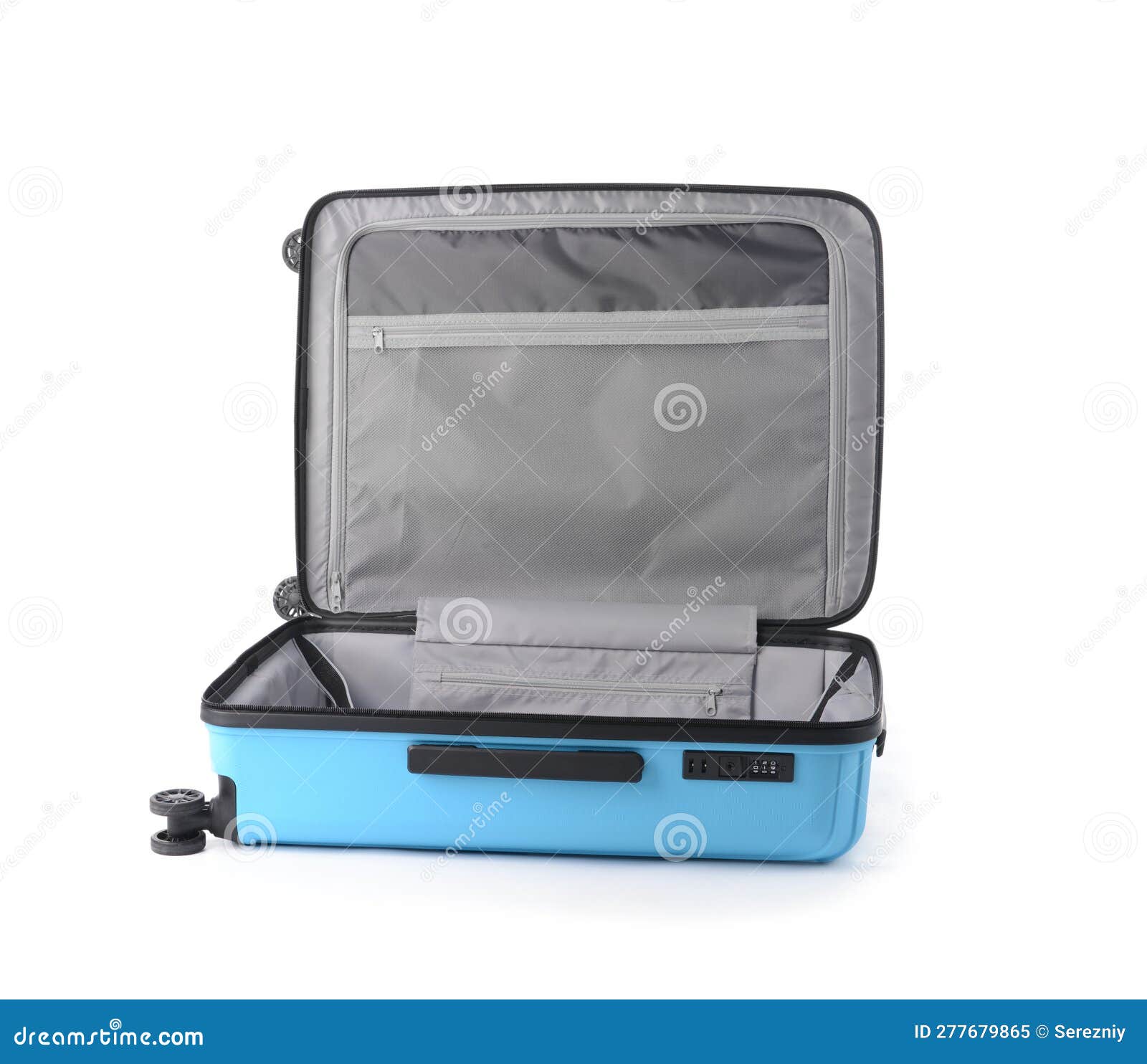 Open Empty Suitcase on White Background Stock Image - Image of luggage ...