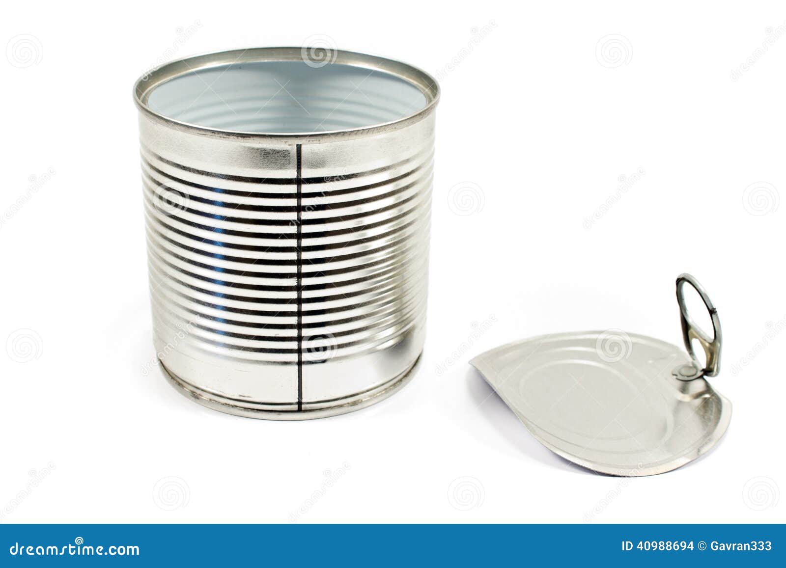 Open empty tin can stock photo. Image of design, isolated - 40988694