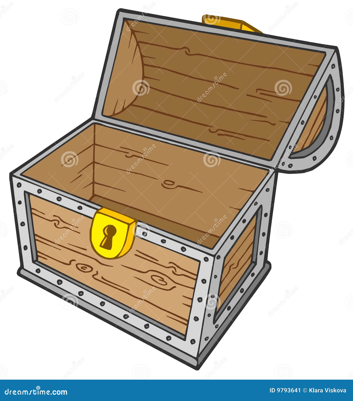 Open empty treasure chest stock vector. Illustration of clipart - 9793641