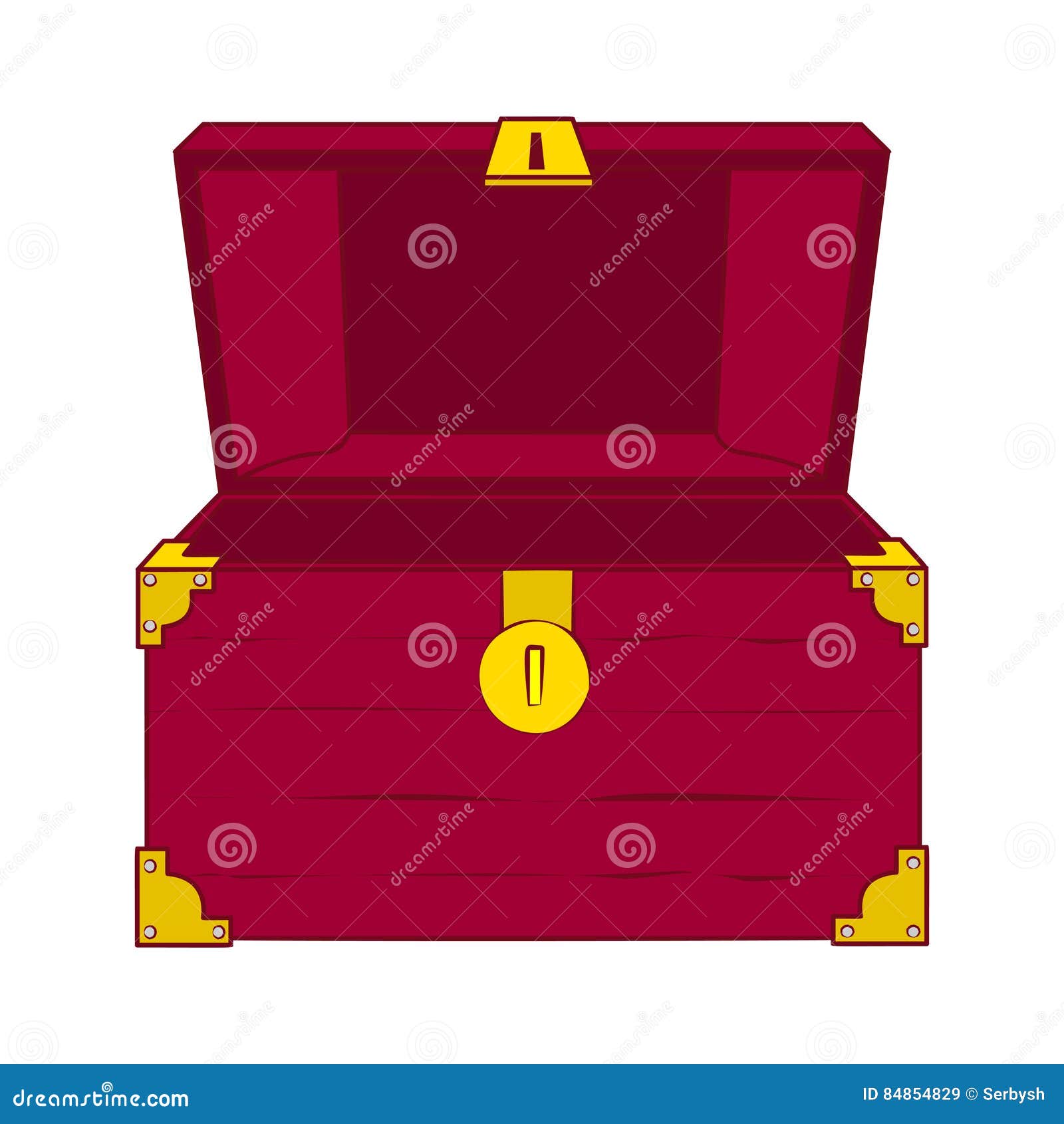 Open empty treasure chest. stock illustration. Illustration of coffer ...