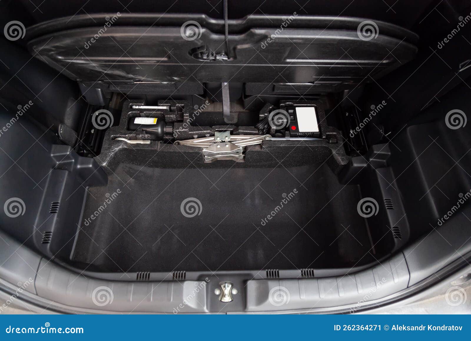 Open Empty Trunk of a Kei Car Close-up after Washing and Vacuuming ...