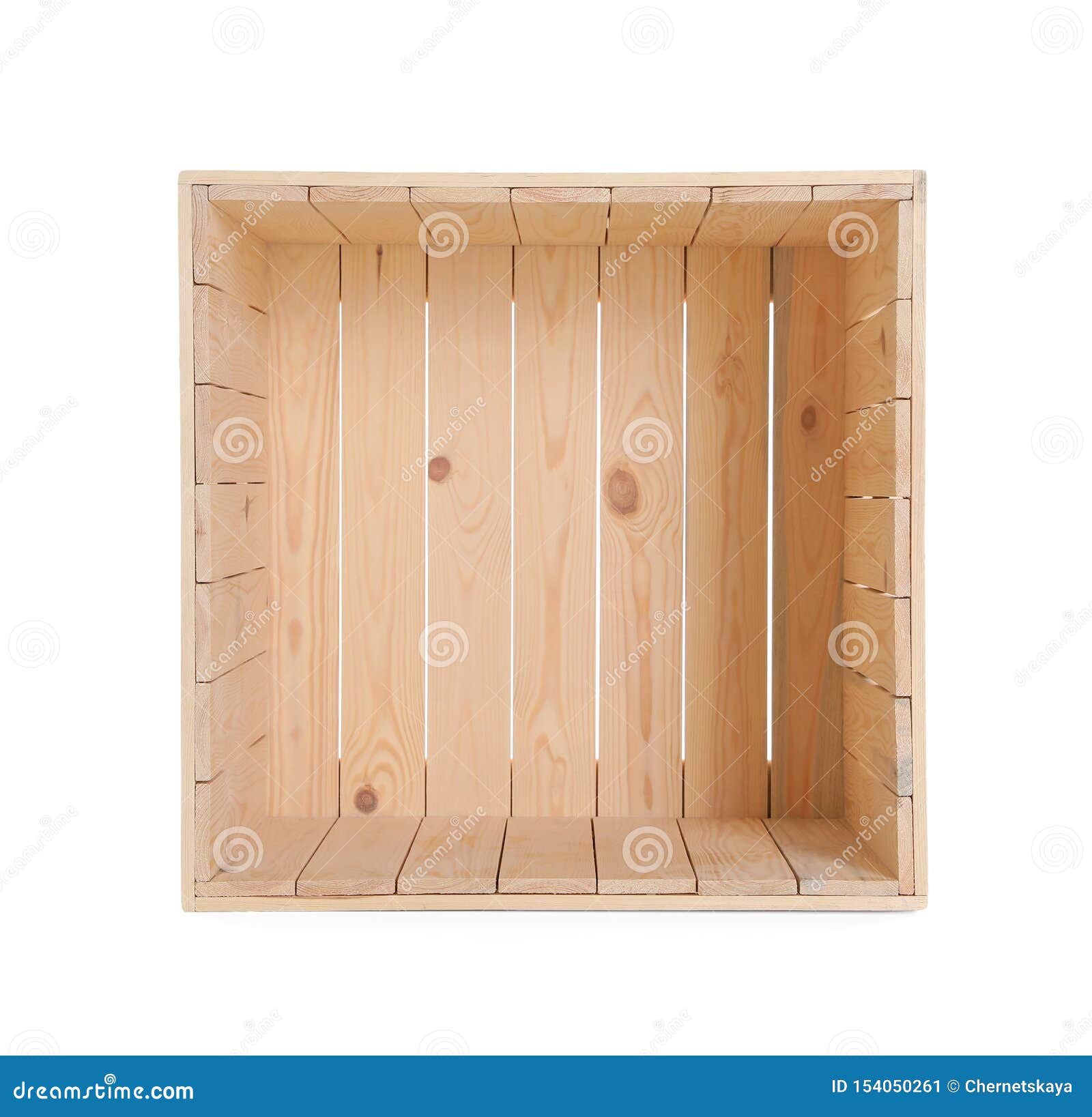 Open Empty Wooden Crate Isolated Stock Image - Image of decor, freight ...