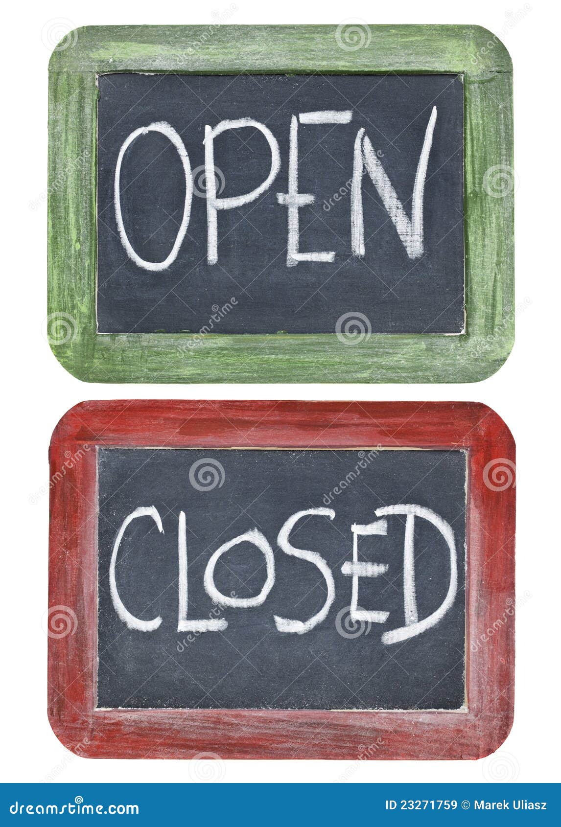 Open en gesloten op bord stock afbeelding. Image of grunge - 23271759