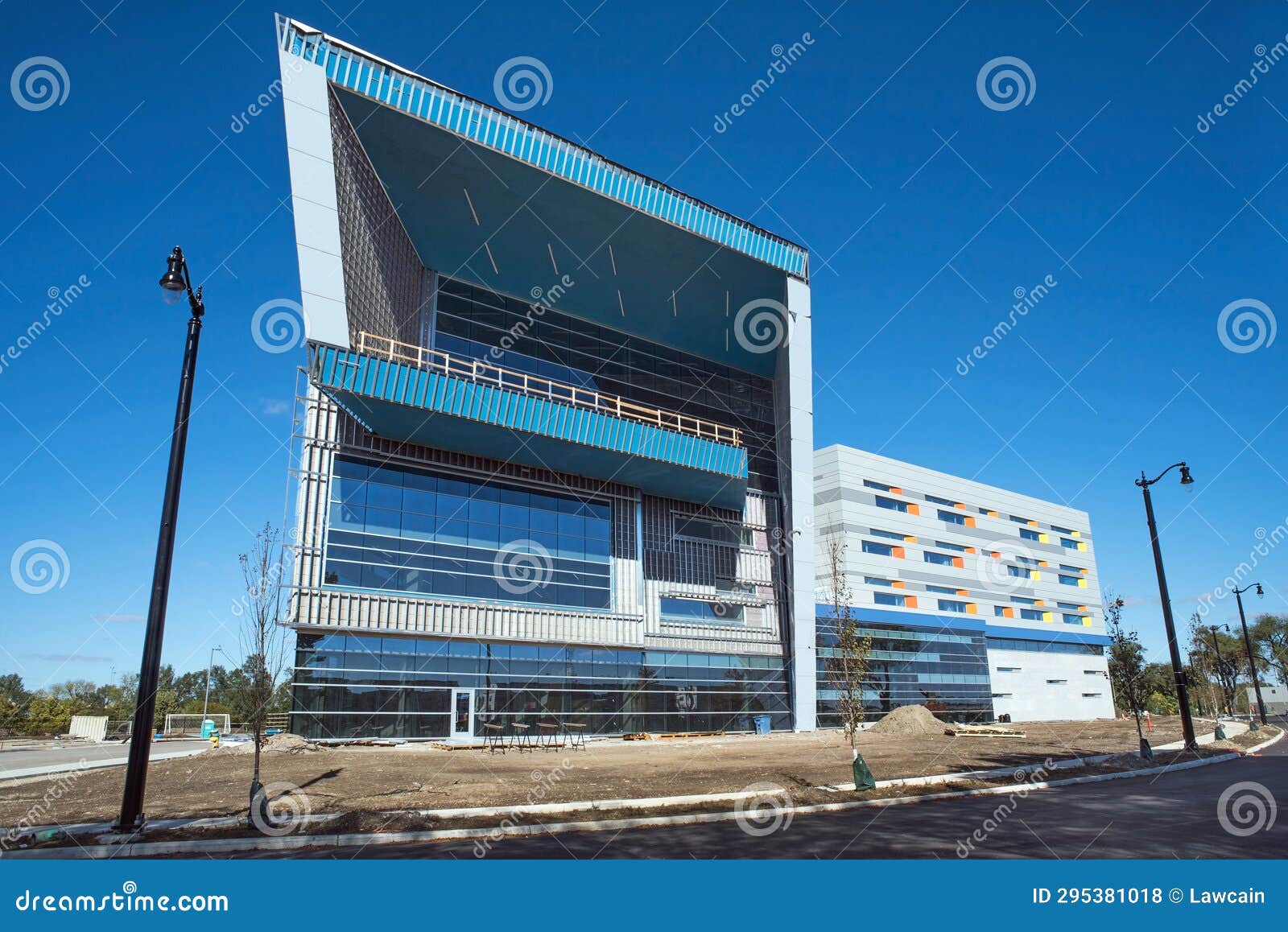 Open Angled End of New Building Construction Stock Photo - Image of ...