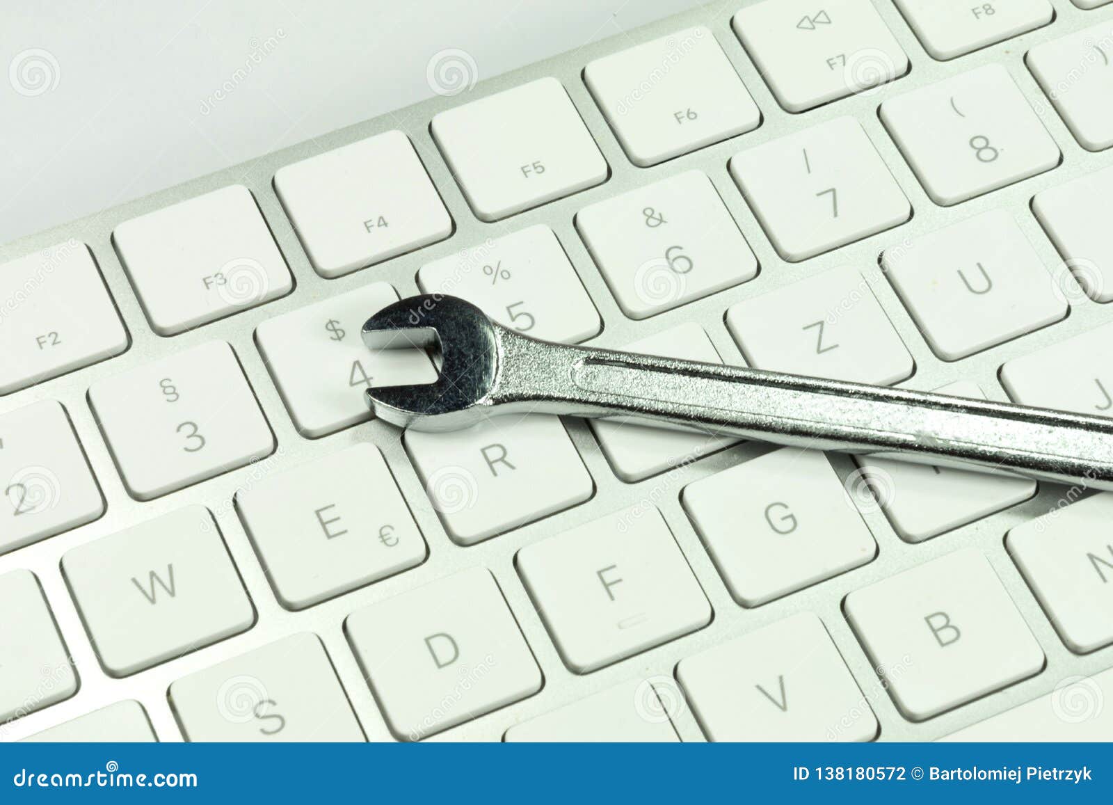 An Open-end Wrench and Repair Service for a Computer Stock Photo ...