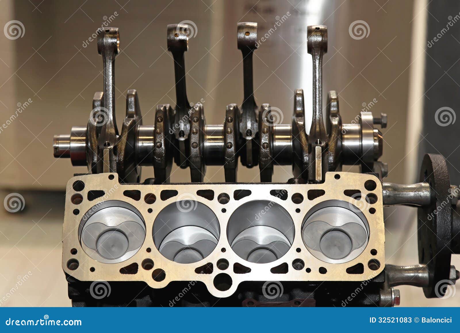 Open Old Engine On Four Cylinder Motor Royalty-Free Stock Photography ...