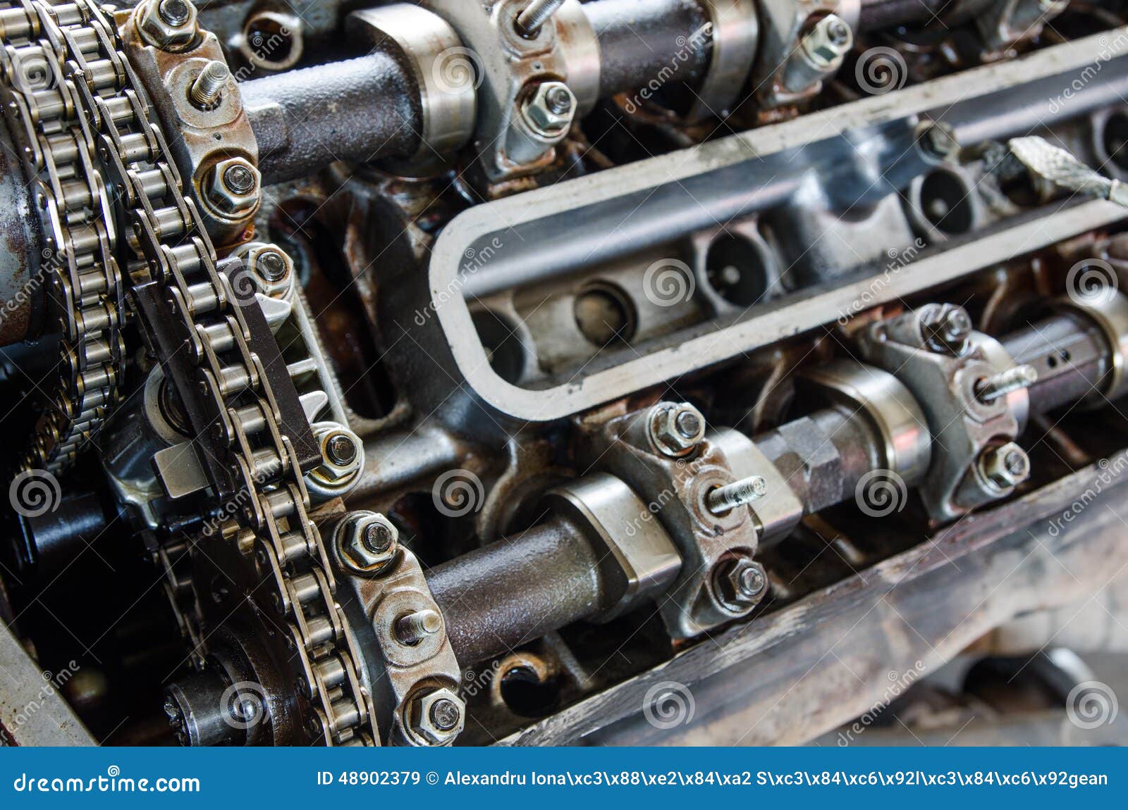 Open engine block stock image. Image of industry, pieces - 48902379