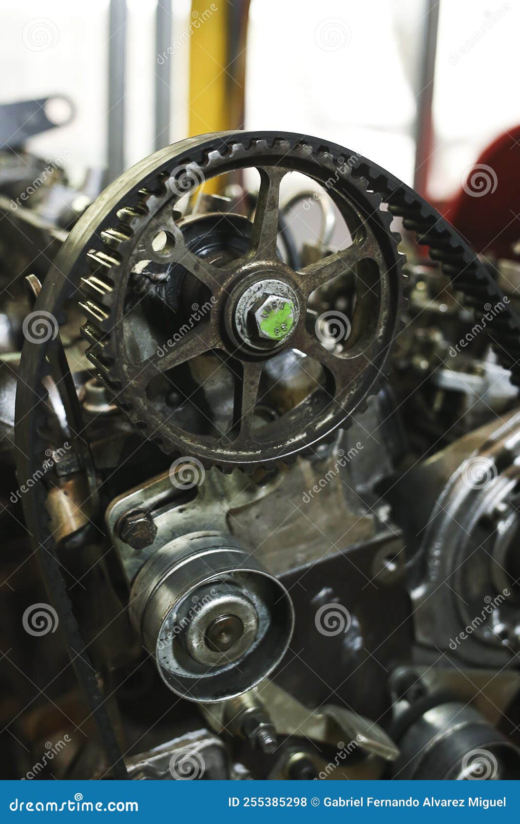 Open Engine Exhibited with Most of Its Parts in View Stock Photo ...