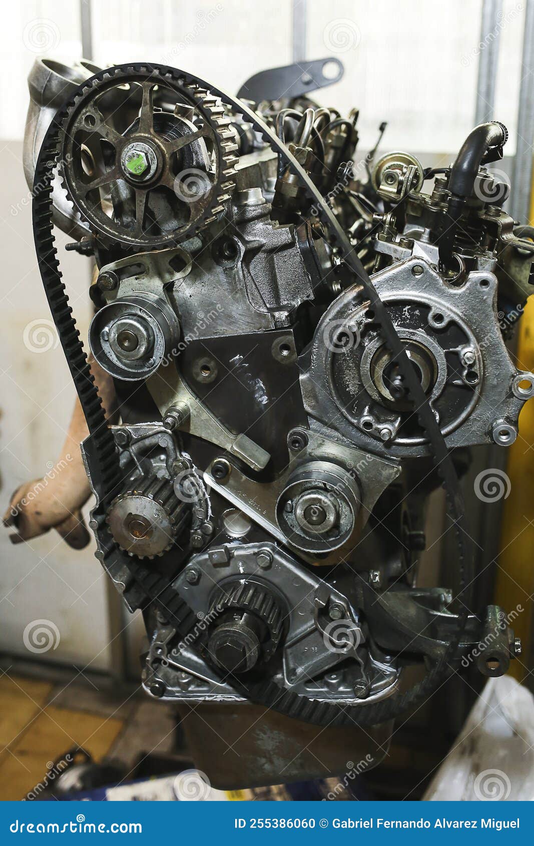 Open Engine Exhibited with Most of Its Parts in View Stock Photo ...