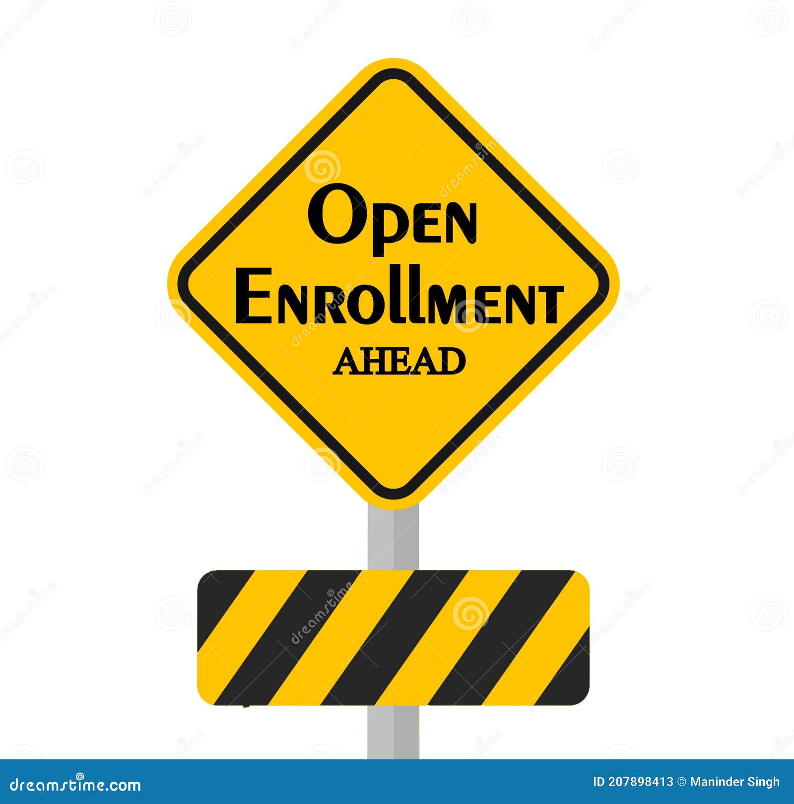 Open Enrollment Ahead Sign stock illustration. Illustration of wood ...
