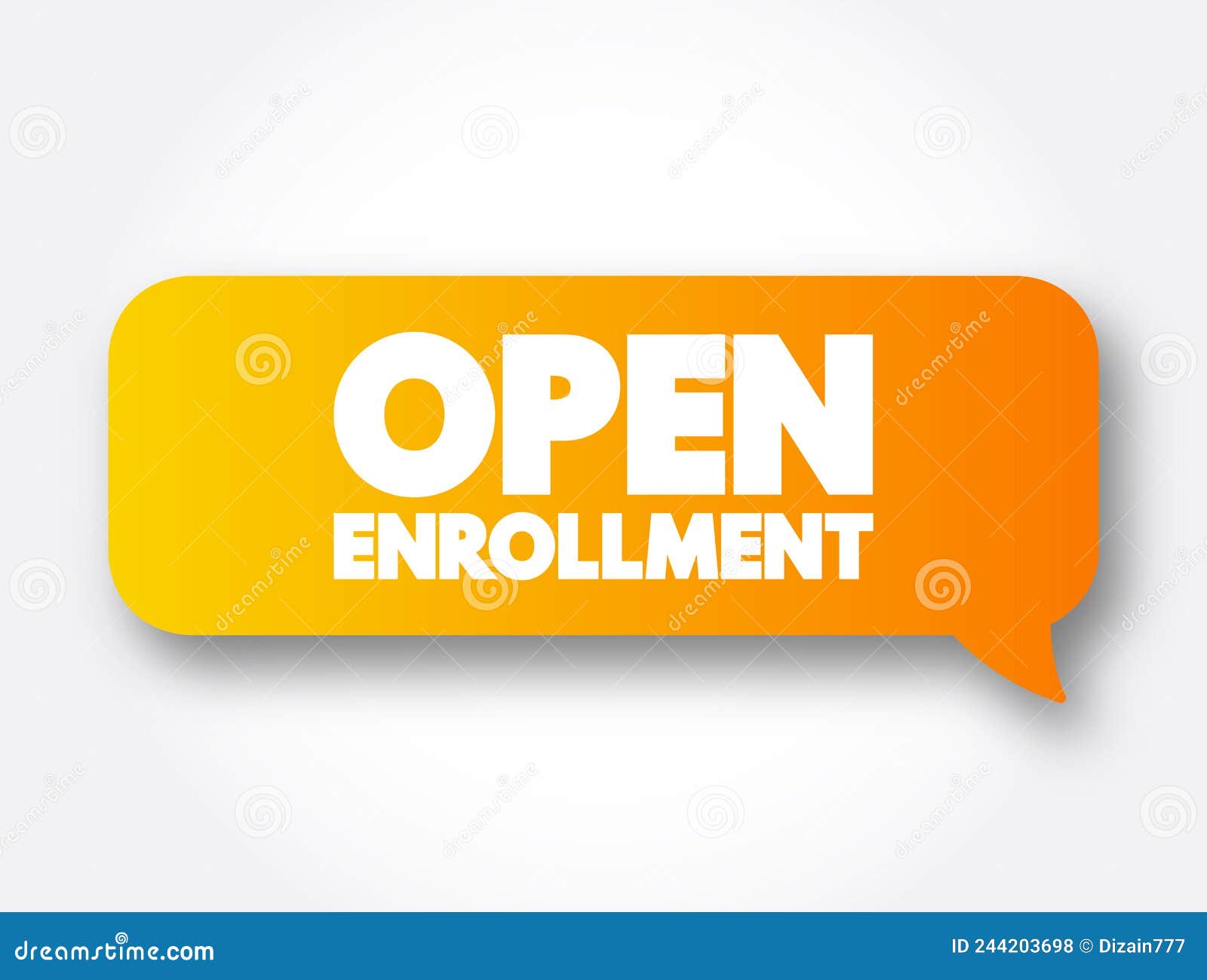 Open Enrollment Text Message Bubble, Concept Background Stock ...