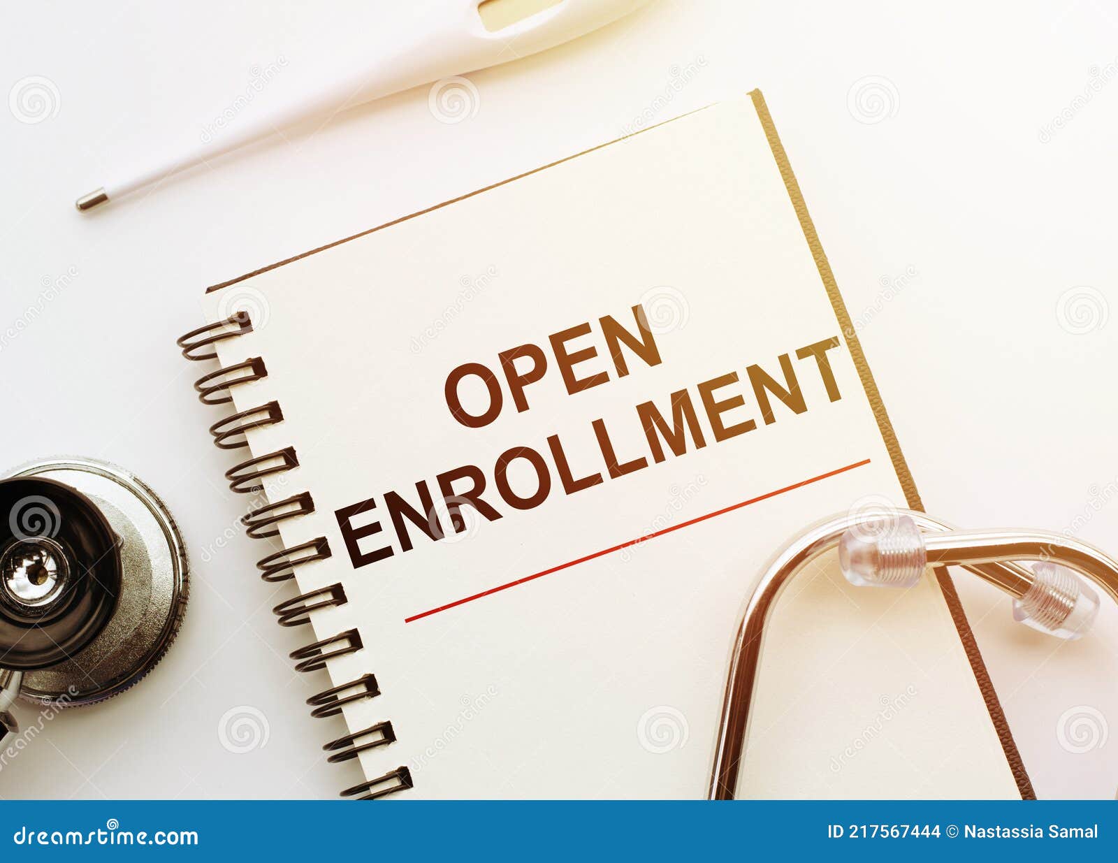 Open Enrollment - Words Written on Notebook with Stethoscope on White ...