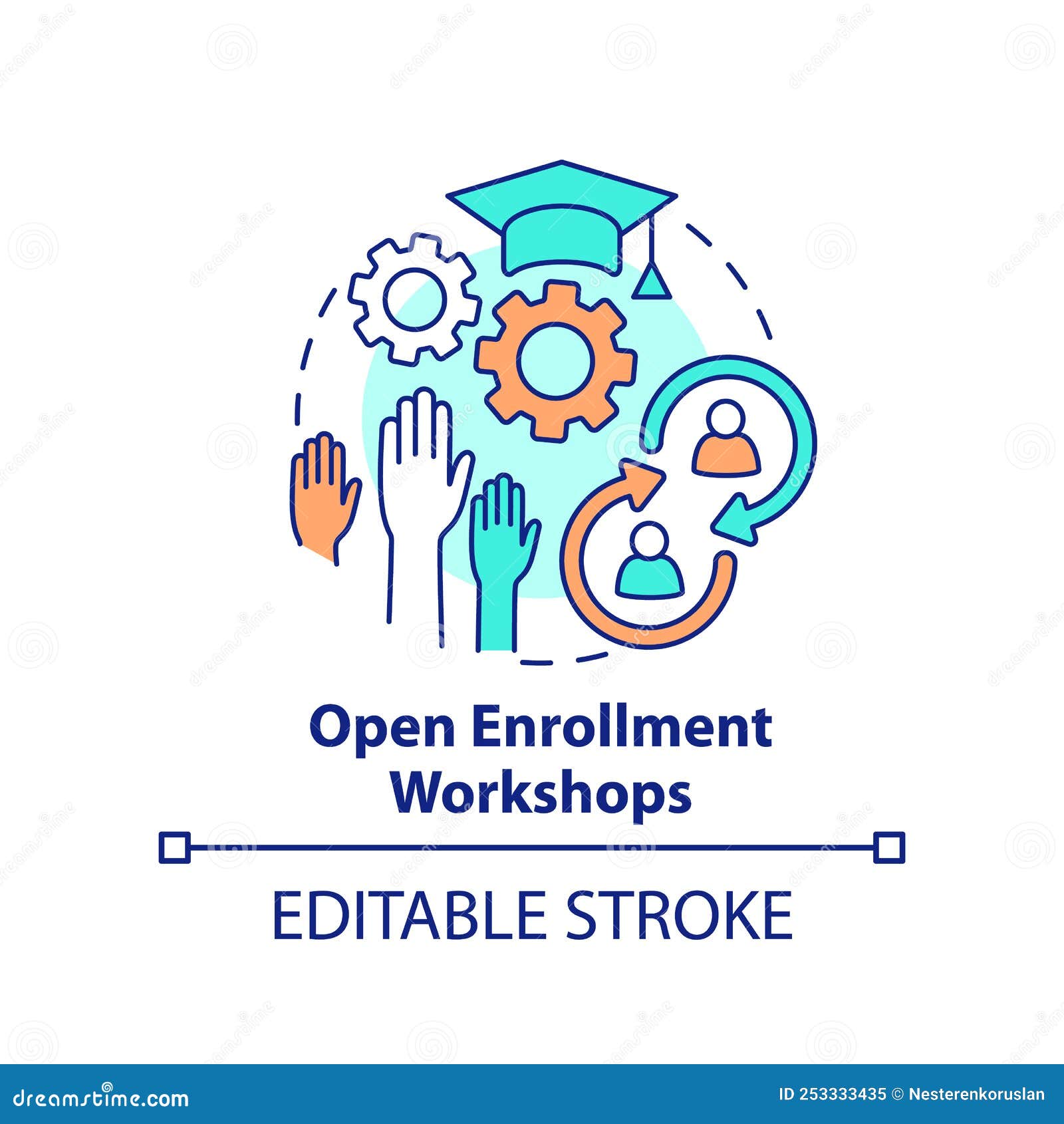 Open Enrollment Workshops Concept Icon Stock Vector - Illustration of ...