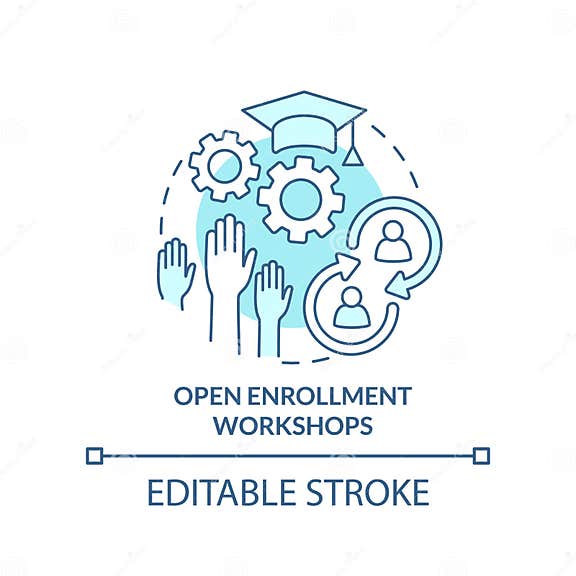 Open Enrollment Workshops Turquoise Concept Icon Stock Illustration ...