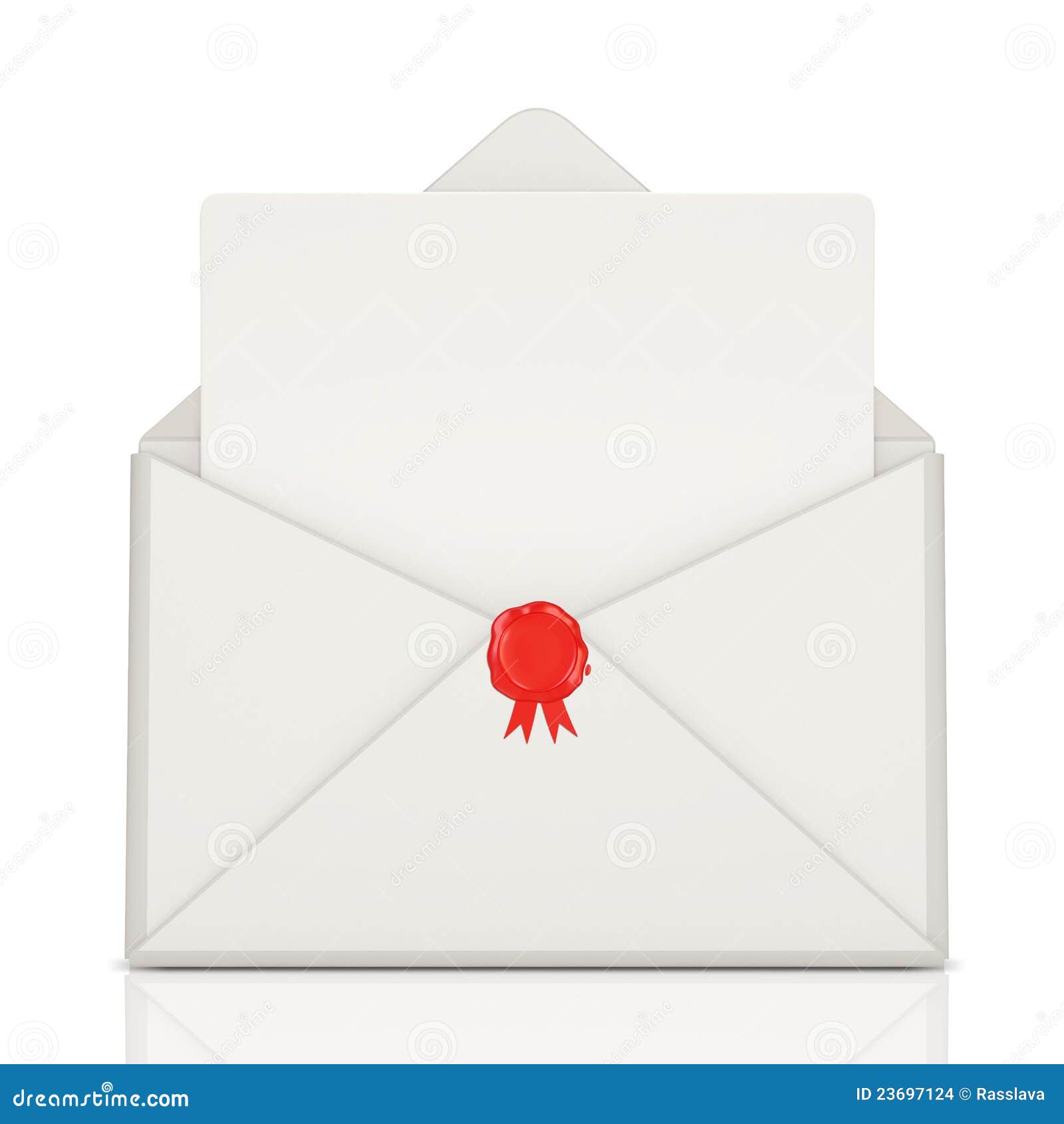 Open Envelop Met Was En Lege Brief Stock Illustratie - Illustration of ...