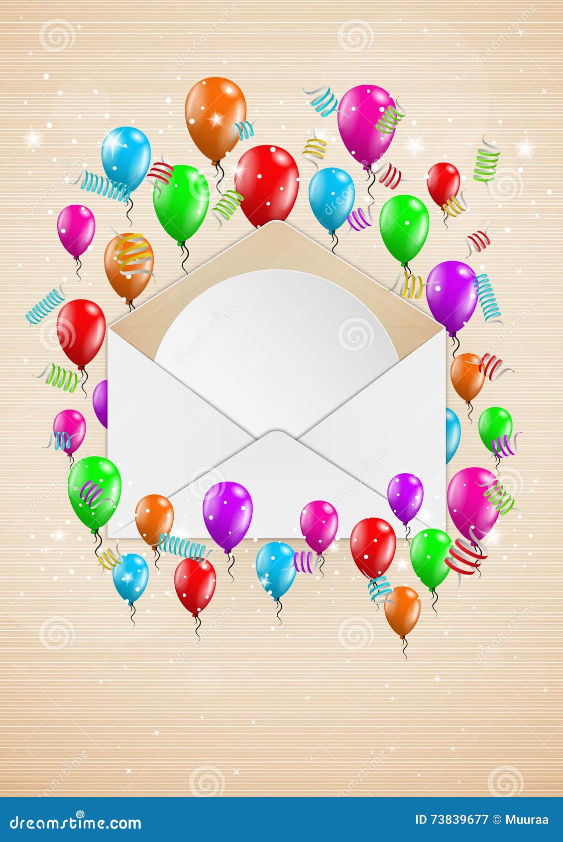 Open Envelope with Balloons Stock Vector - Illustration of message ...