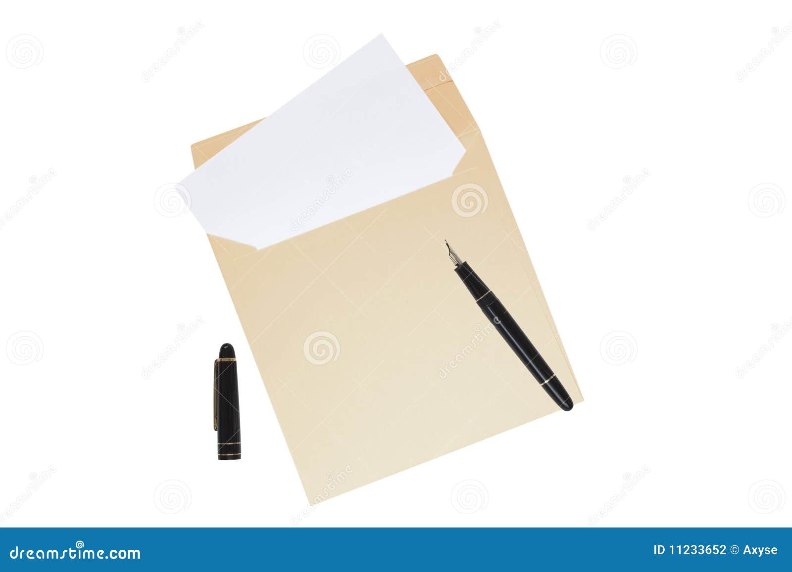 Blank Letter Envelope Template White Paper Texture Background Desk ...