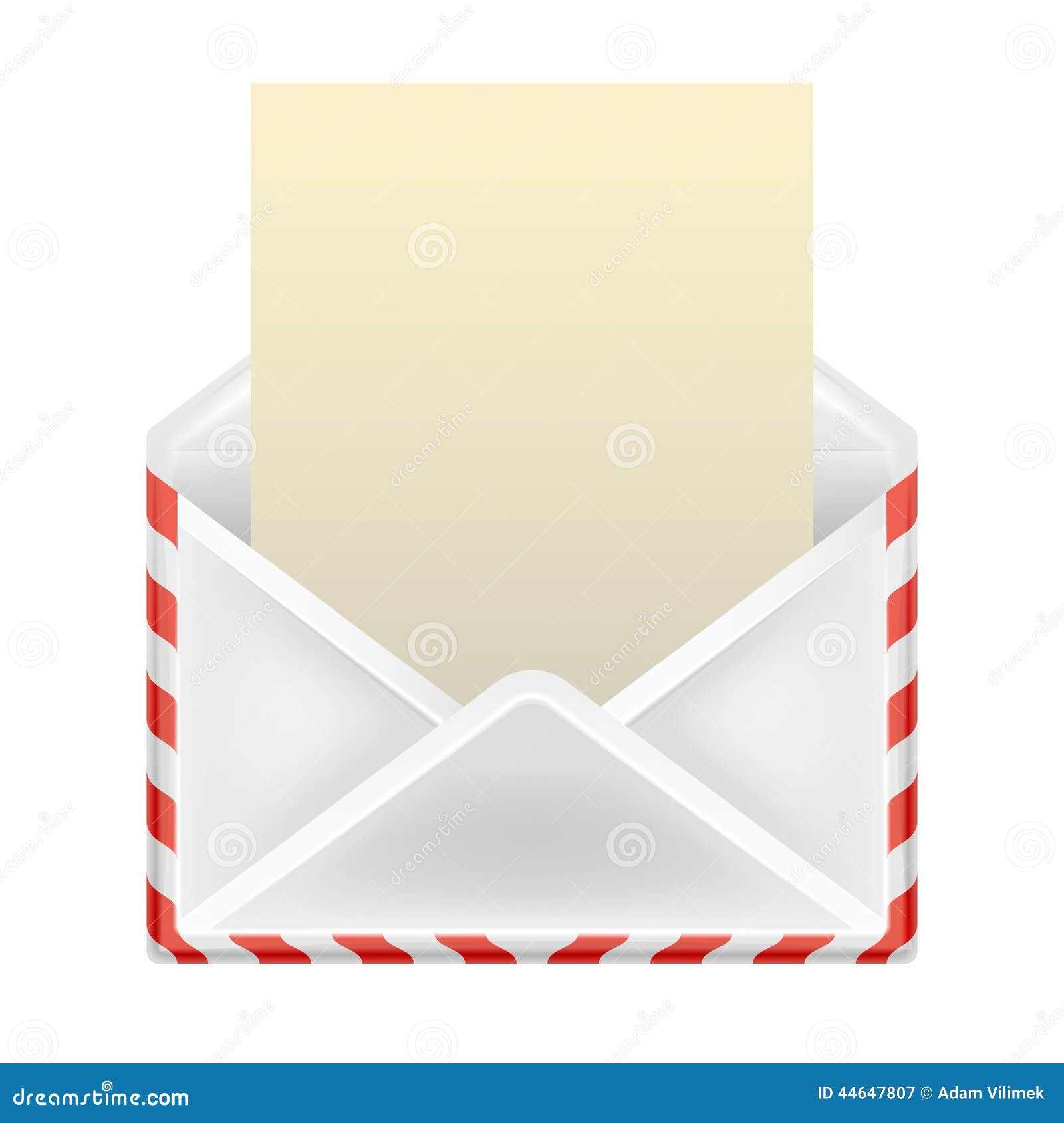 Open Envelope with Blank Paper Object Isolated Stock Vector ...