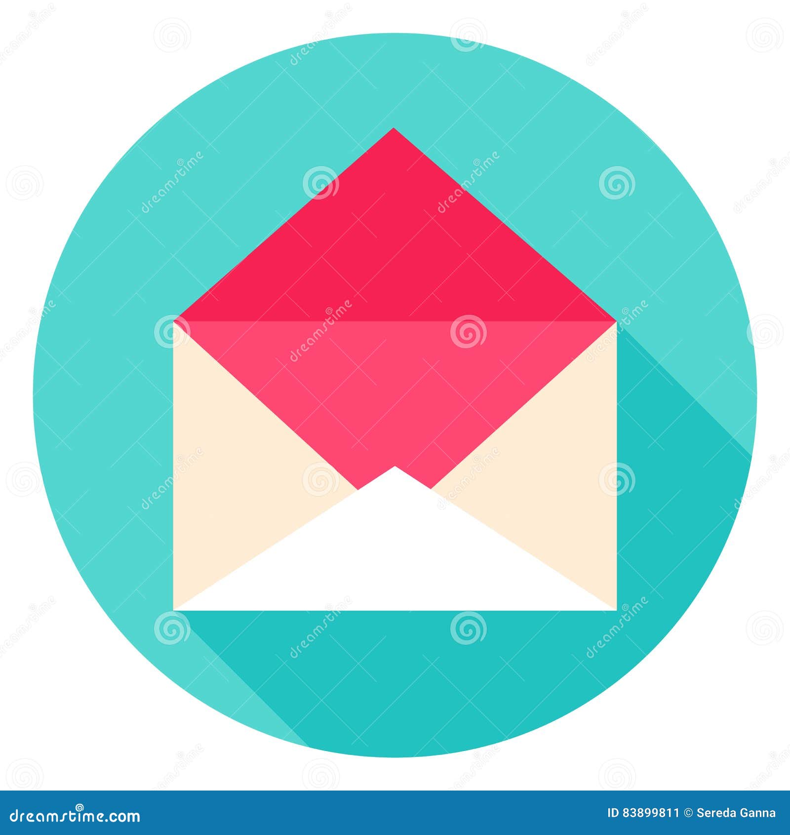 Open Envelope Circle Icon stock vector. Illustration of icon - 83899811