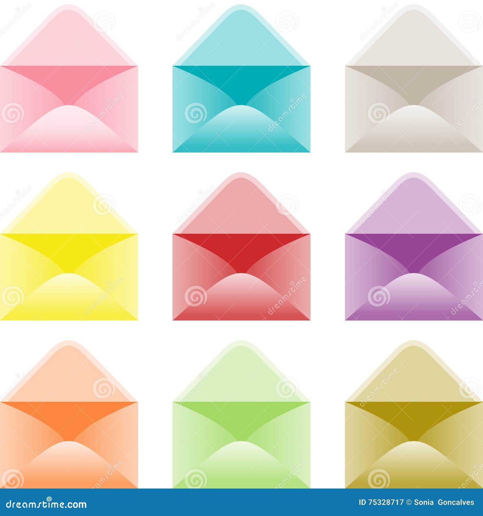 Open envelope colors stock vector. Illustration of clip - 75328717