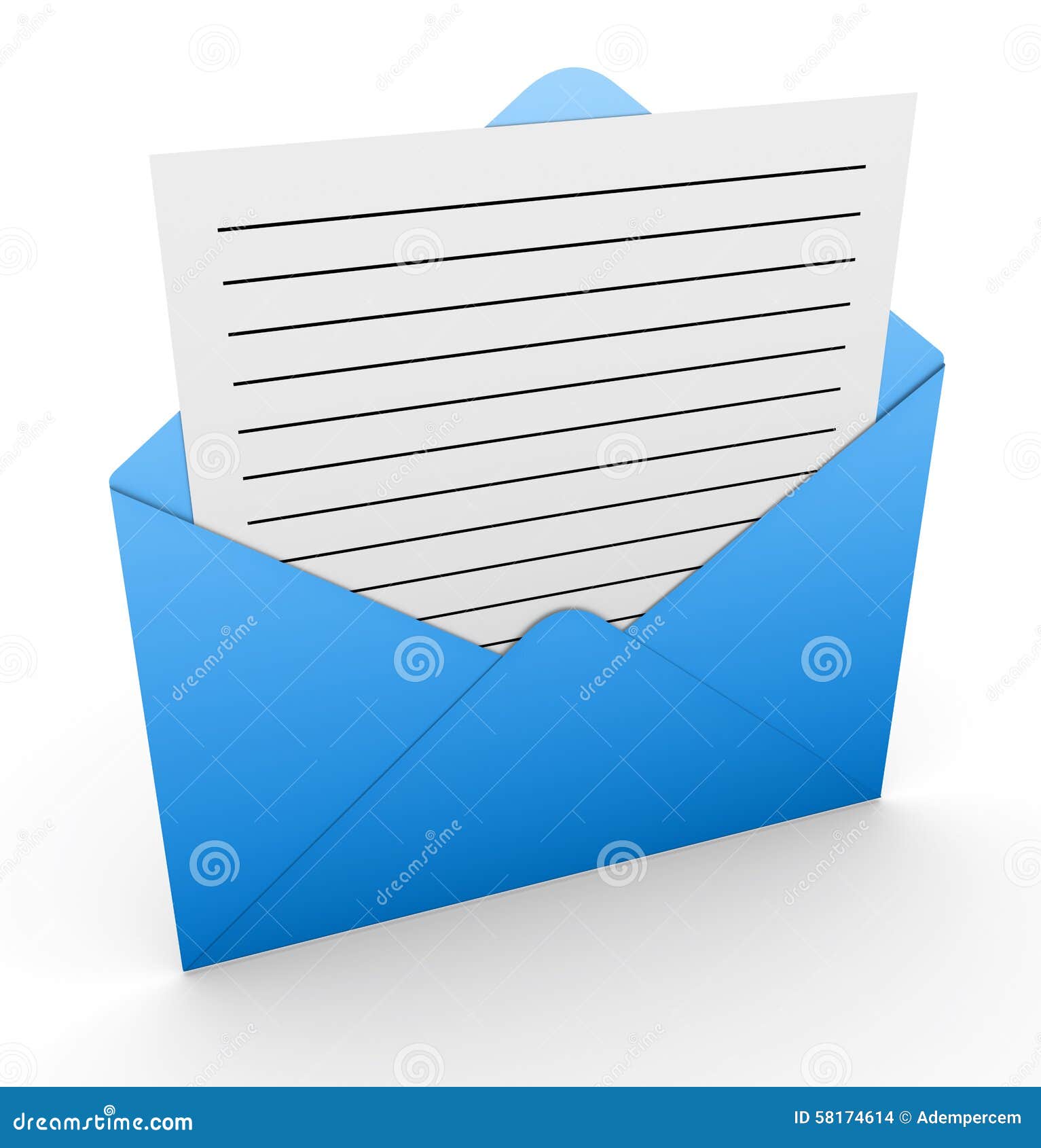 Open envelope stock illustration. Illustration of isolated - 58174614